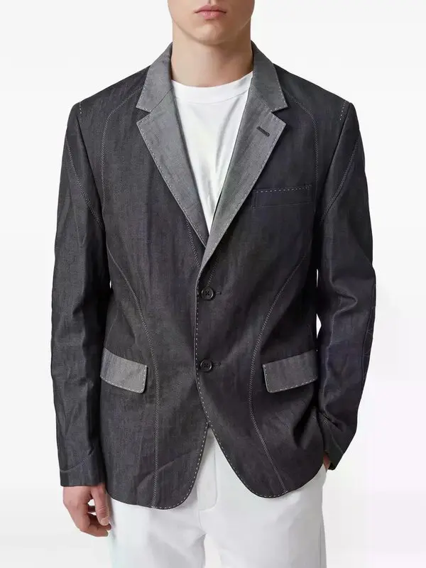 Junya Watanabe Contrast-lapel Topstitched Jacket