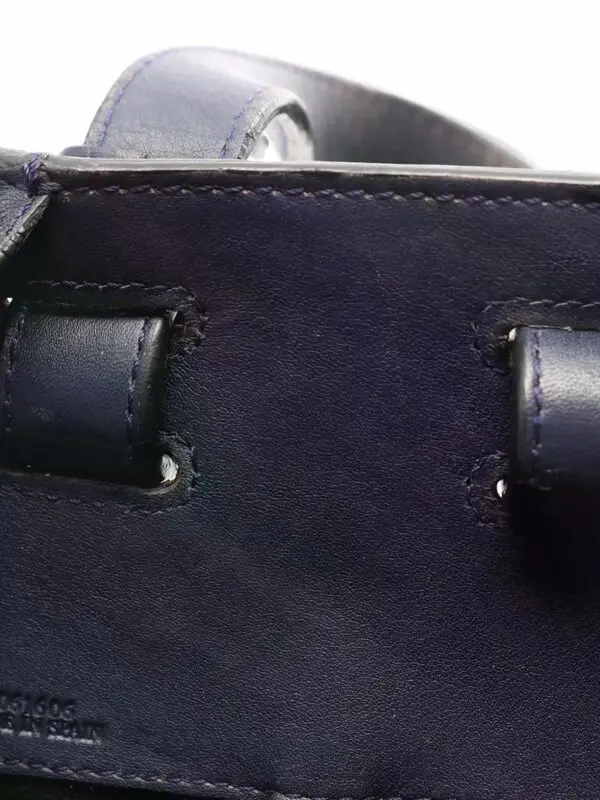 Loewe 2000s Small Hammock Leather Tote Bag - Blue