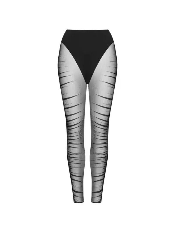 SCANDALE Nuit Fauve Mesh-panel Leggings