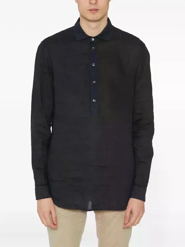PAOLO PECORA Button-up Linen Shirt