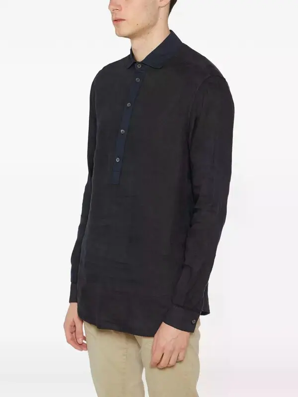 PAOLO PECORA Button-up Linen Shirt