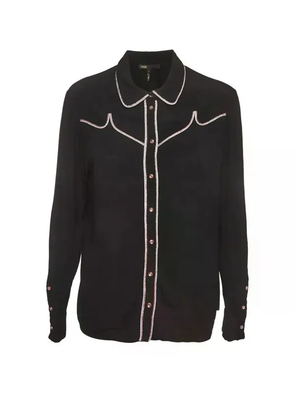 Maje Cake Western-style Crepe Shirt - Black
