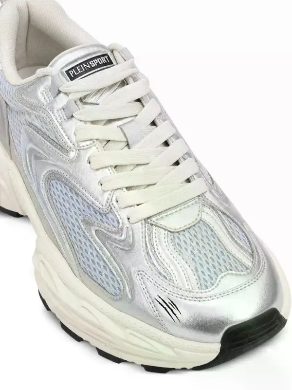 PLEIN SPORT Runner Pulse X Metallic Sneakers - Silver