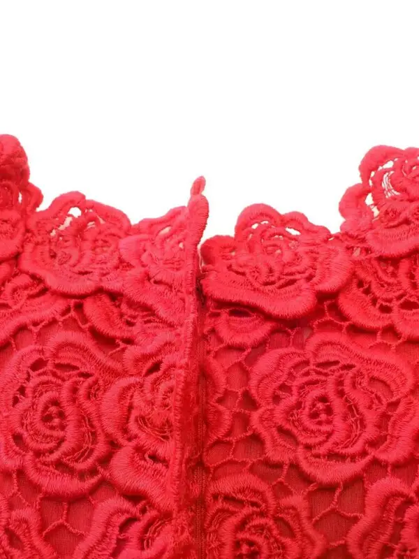 Valentino Garavani 2000s Floral Lace Midi Dress