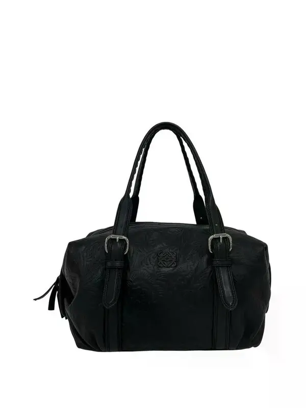 Loewe 2000-2026 Leather Anagram Floral Embossed Handbag