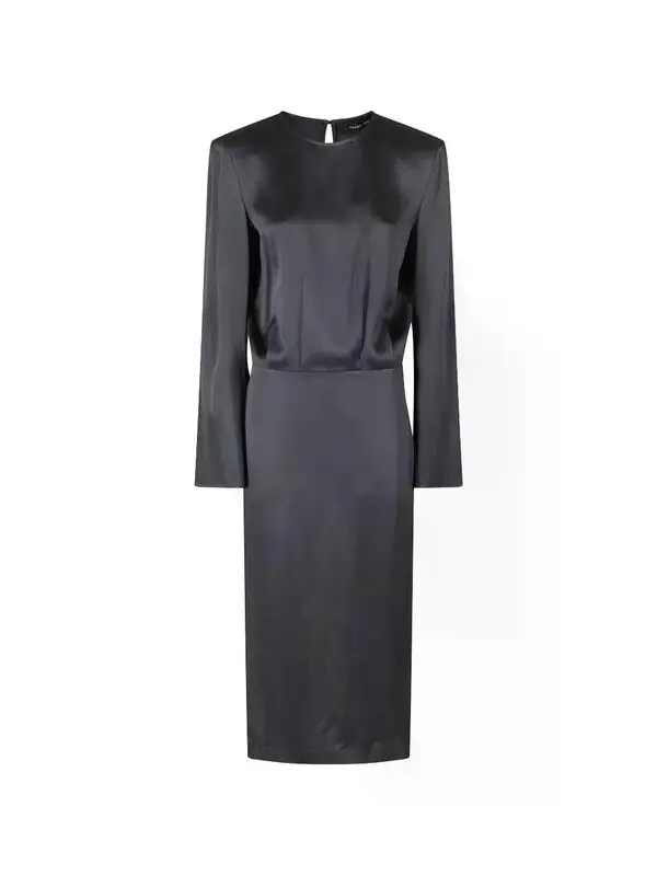 Federica Tosi Padded-shoulder Midi Dress - Grey