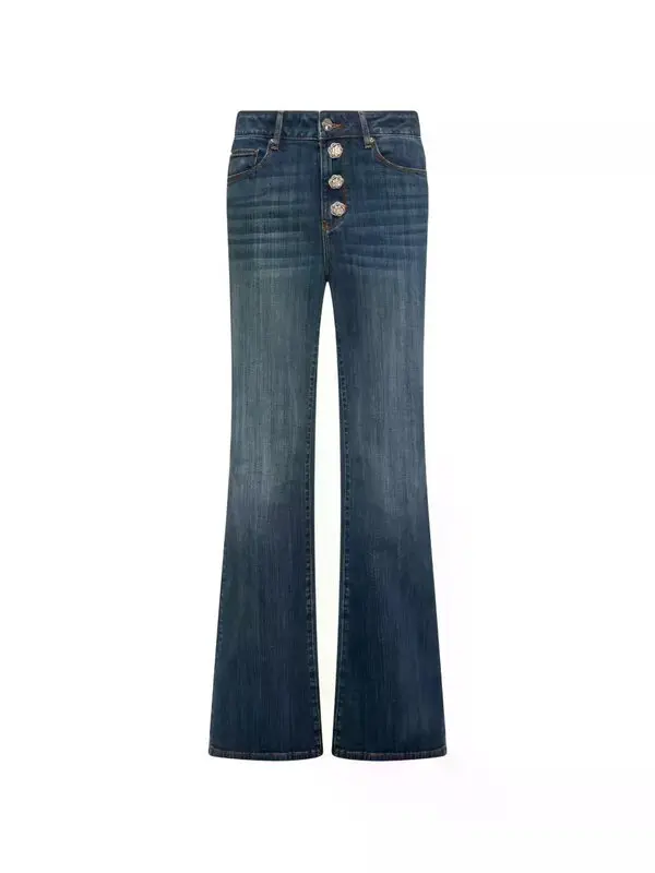 FRACOMINA Flower-button Flared Jeans - Blue