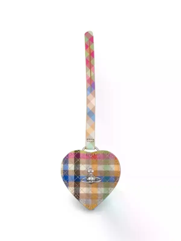 VIVIENNE WESTWOOD Check Heart Mirror Keychain - Neutrals
