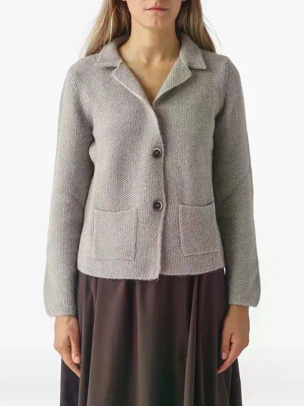 GRAN SASSO Knit Notched-lapel Cardigan - Grey
