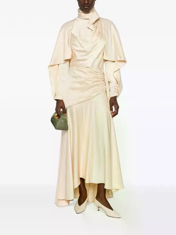 Zimmermann Ascent Draped Asymmetric Long Skirts - Neutrals