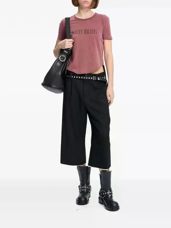 ANN DEMEULEMEESTER Slogan-print T-shirt - Pink