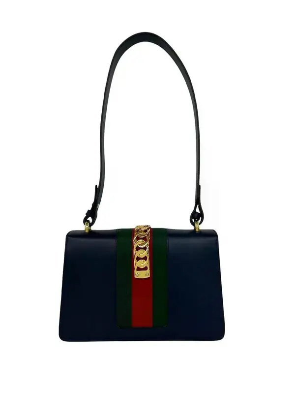 Gucci 2000-2015 Small Calfskin Web Sylvie Satchel