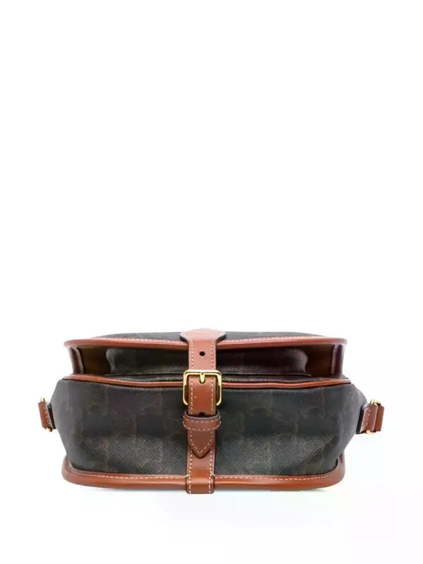 Celine 2022 Medium Triomphe Coated Canvas Folco Crossbody Bag