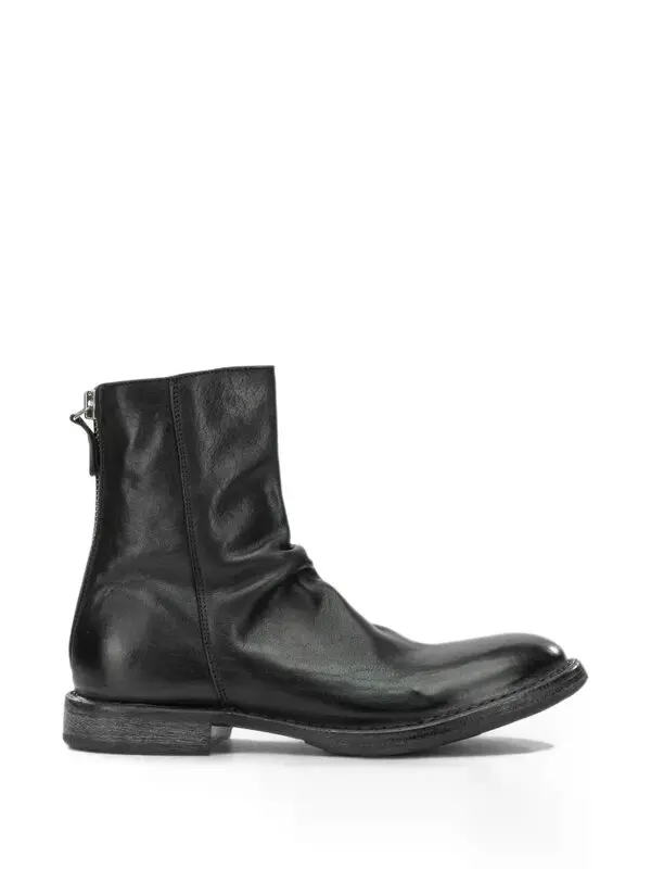 Moma Rear-zip Leather Boots