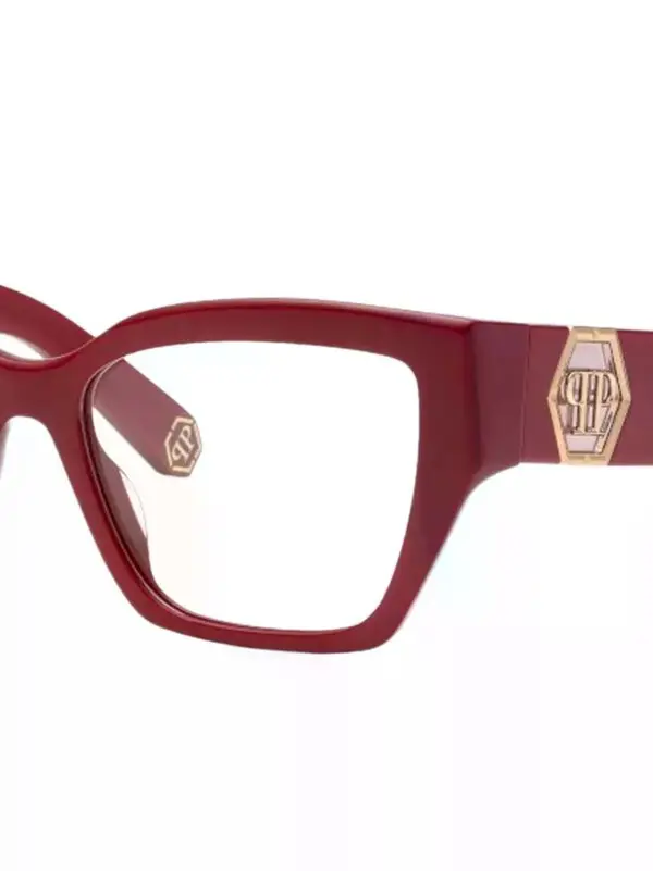 Philipp Plein Logo-plaque Cat-eye Frame Glasses - Red