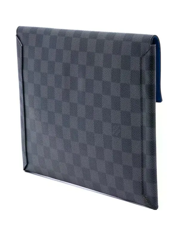 LOUIS VUITTON 2019 Damier Graphite Alpha Pochette Gm Clutch Bag