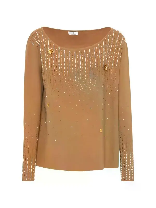 FRACOMINA Crystal-embellished Floral-appliqué Sweater