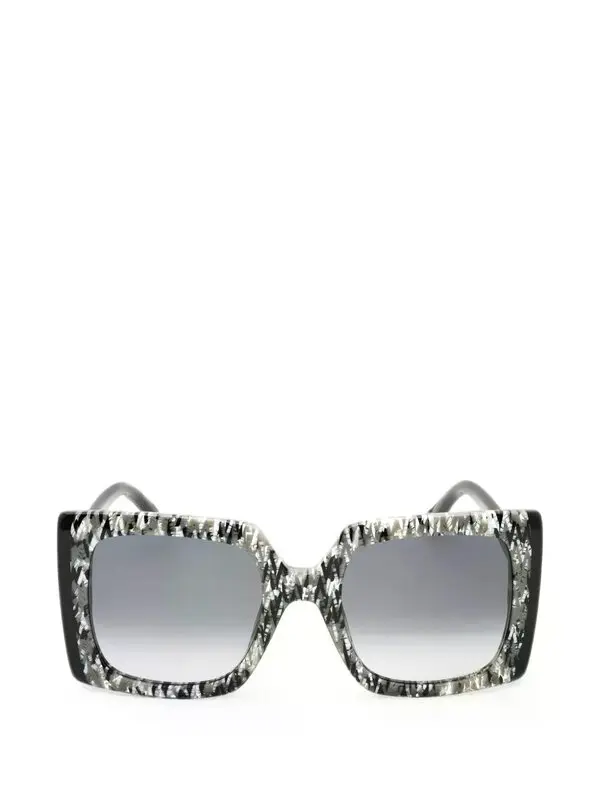 Missoni Zigzag-print Rectangle-frame Sunglasses - Black
