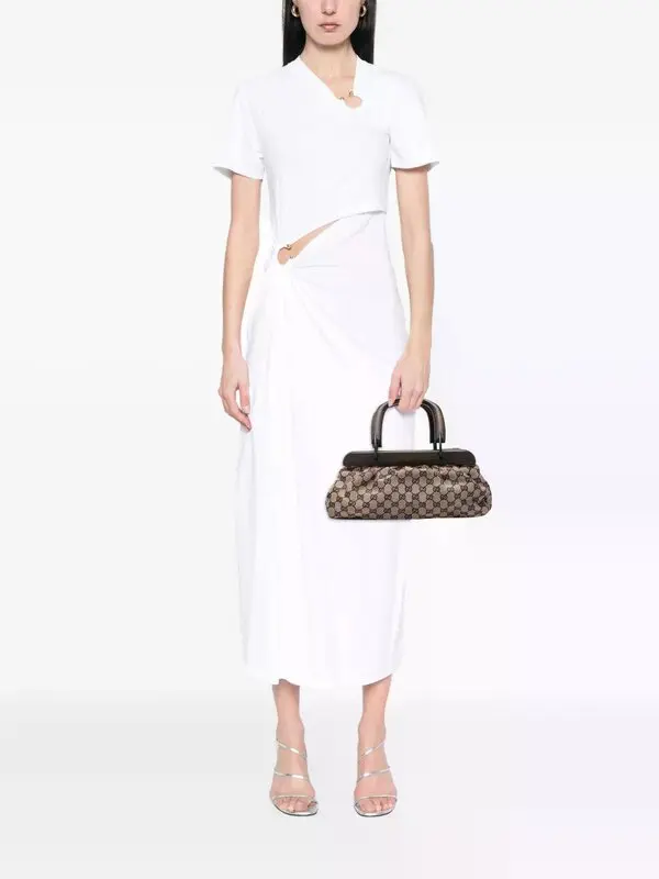 Gucci 2000-2015 Gg Canvas Wood Frame Handbag