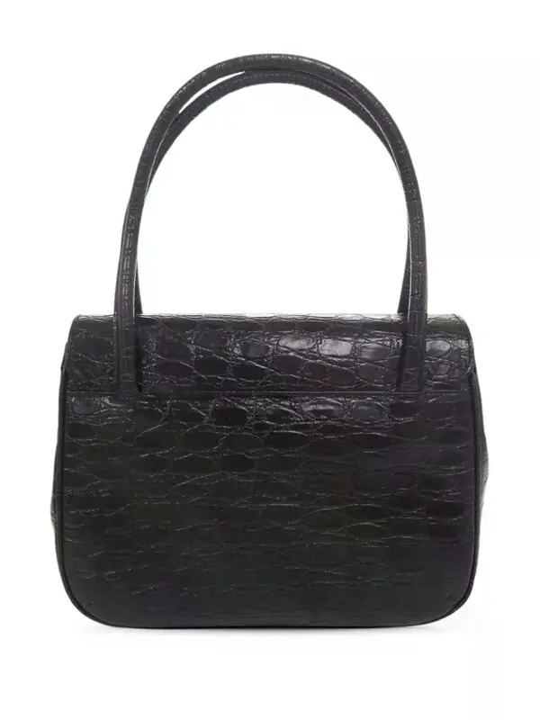 FERRAGAMO 2000-2026 Croc Embossed Leather Vara Bow Satchel