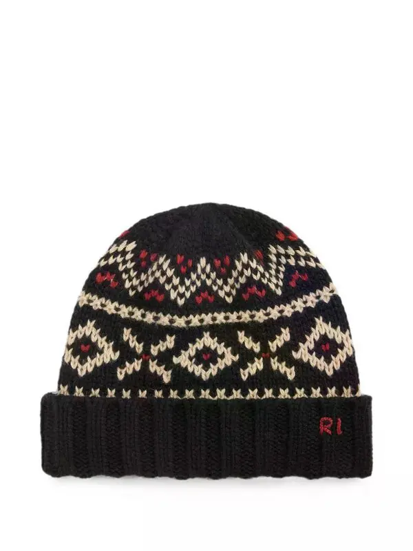 Polo Ralph Lauren Fair-isle-intarsia Beanie Hat - Black