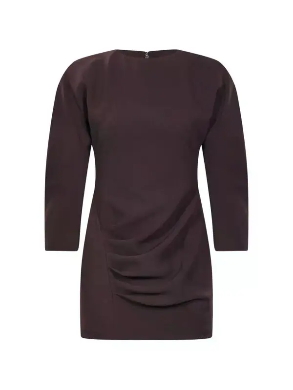 Andamane Ruched Long-sleeve Mini Dress - Red