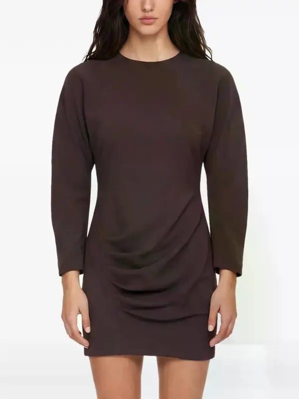 Andamane Ruched Long-sleeve Mini Dress