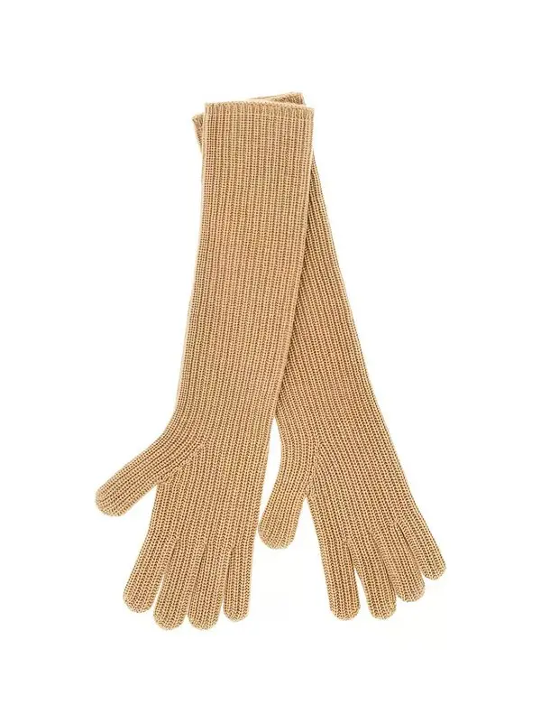 Max Mara Apalmi Ribbed-knit Long Gloves