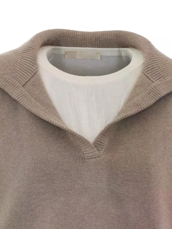ELEH Layered Spread-collar Sweater