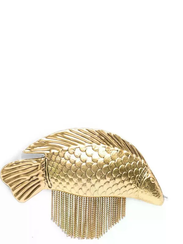 Cult Gaia Neemo Fish-shaped Fringed Clutch Bag - Gold