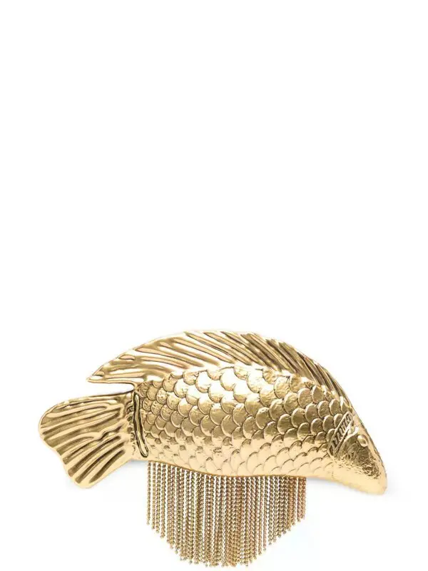 Cult Gaia Neemo Fish-shaped Fringed Clutch Bag - Gold