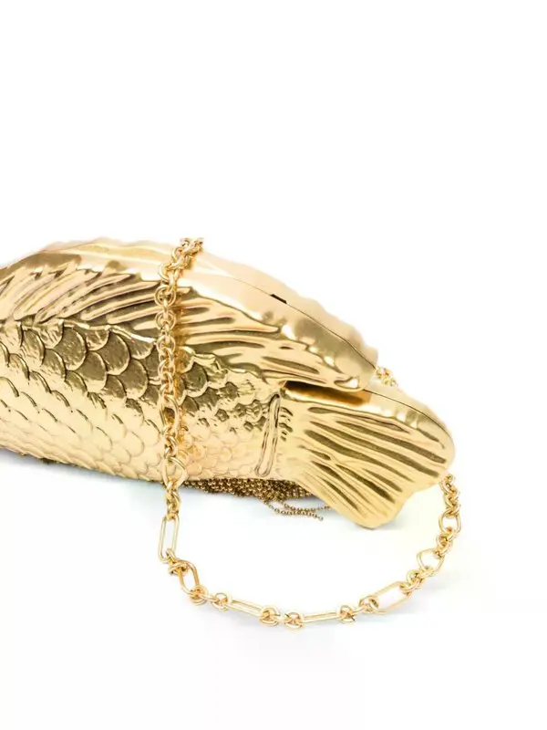 Cult Gaia Neemo Fish-shaped Fringed Clutch Bag - Gold