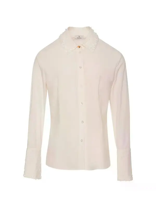 FRACOMINA Embellished-collar Shirt - Neutrals