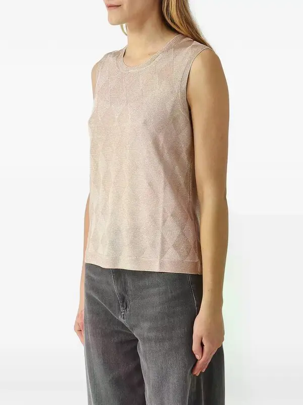 GRAN SASSO Argyle-patterned Metallic Top