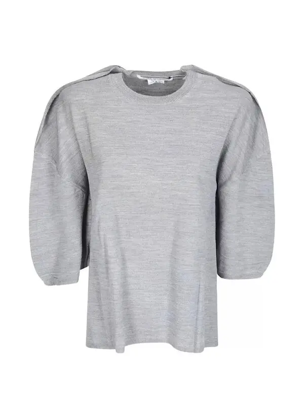 Comme Des Garçons Draped-shoulder Knitted Sweater - Grey