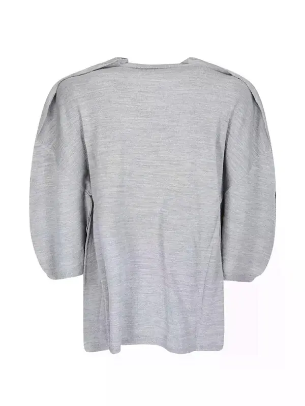 Comme Des Garçons Draped-shoulder Knitted Sweater