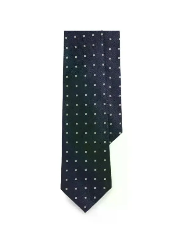 Ralph Lauren Purple Label Geometric-pattern Silk Tie - Blue