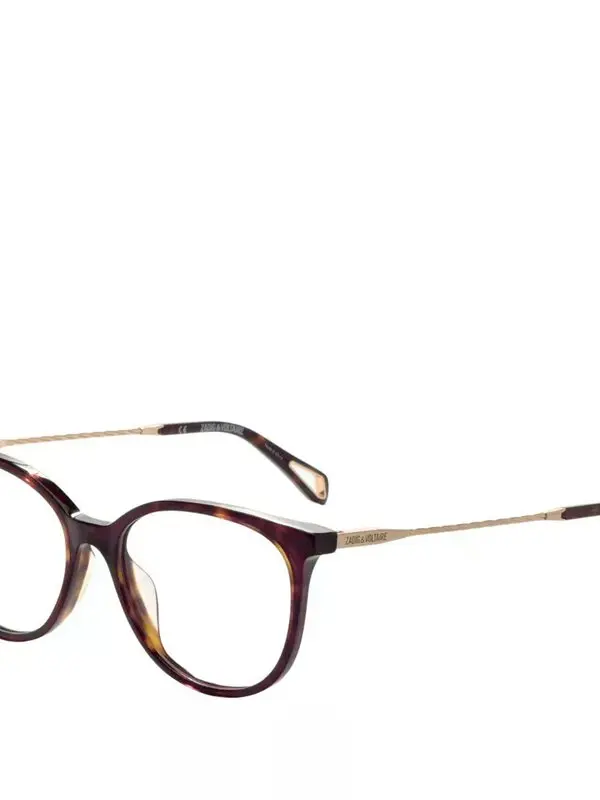 Zadig&Voltaire Tortoiseshell-effect Round-frame Glasses