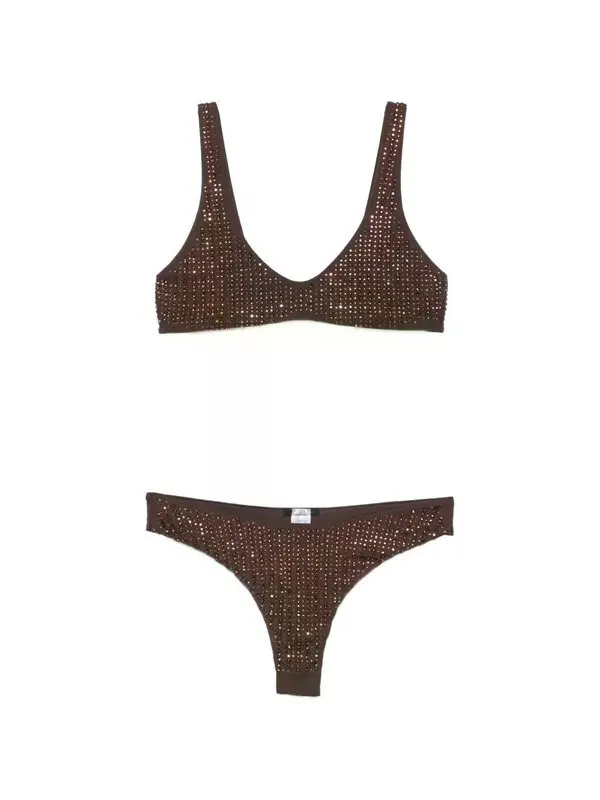 VENUJA Crystal-embellished Bikini - Brown