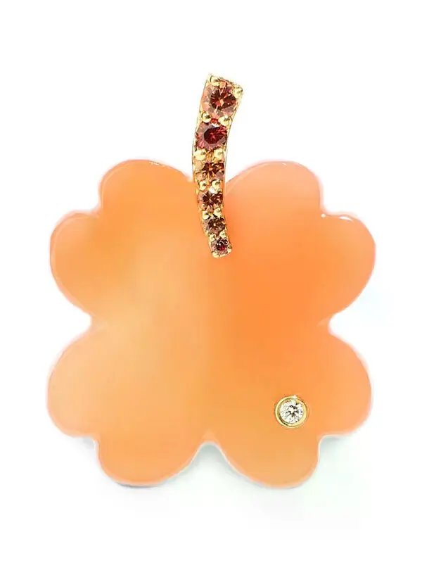 VIOLETTE Orange Sapphire And Diamond Pendant - Red