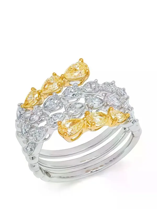 ARZANO Diamond Four-row Ring - Silver