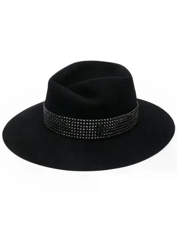 MAISON MICHEL Studded Wide-brim Hat