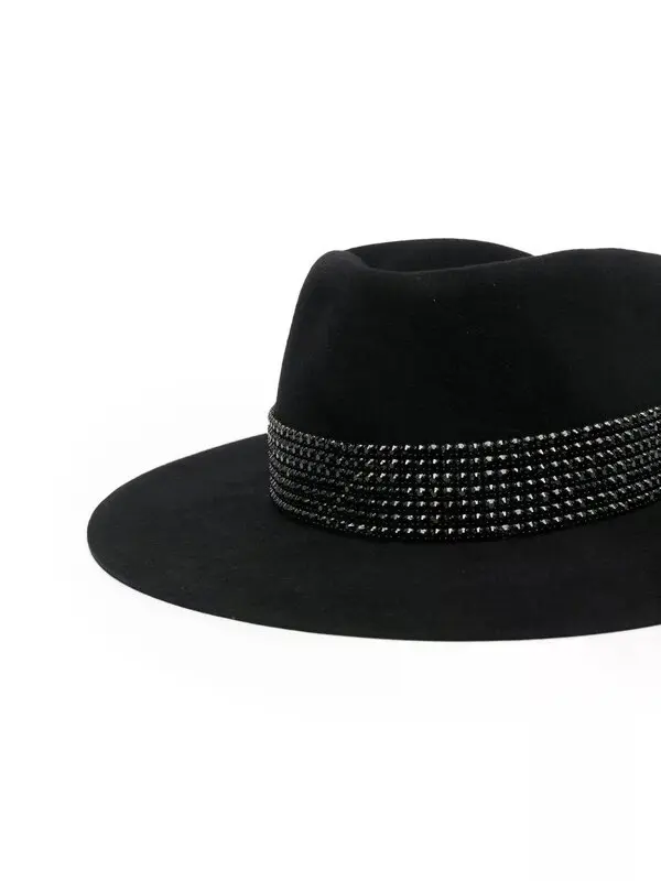 MAISON MICHEL Studded Wide-brim Hat