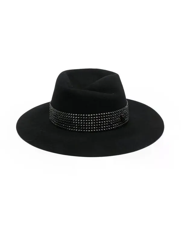 MAISON MICHEL Studded Wide-brim Hat