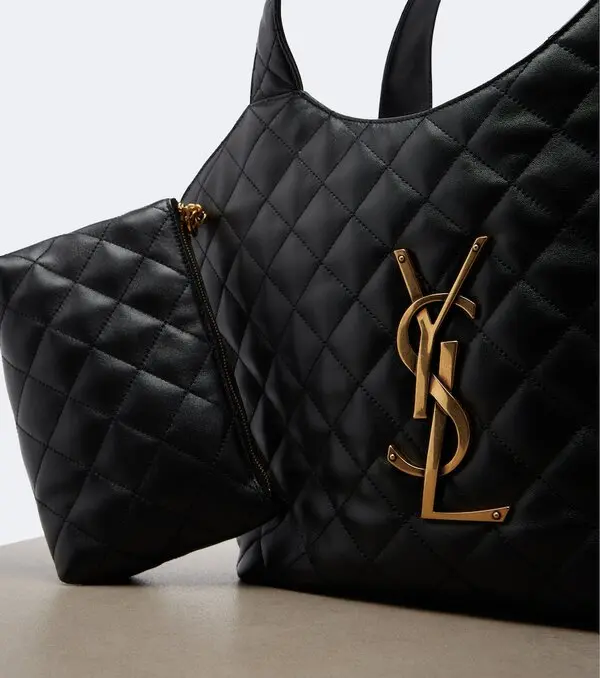 Saint Laurent Icare Medium Quilted Leather Shopper