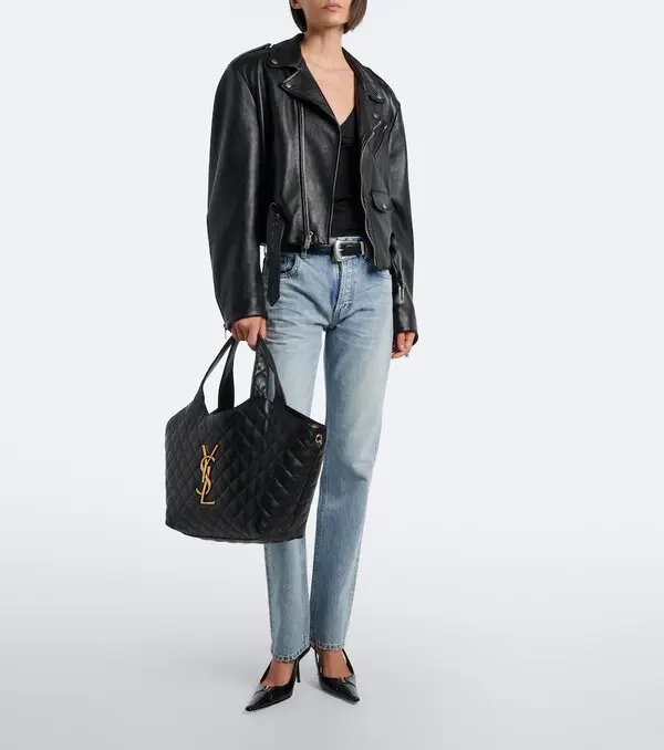 Saint Laurent Icare Medium Quilted Leather Shopper