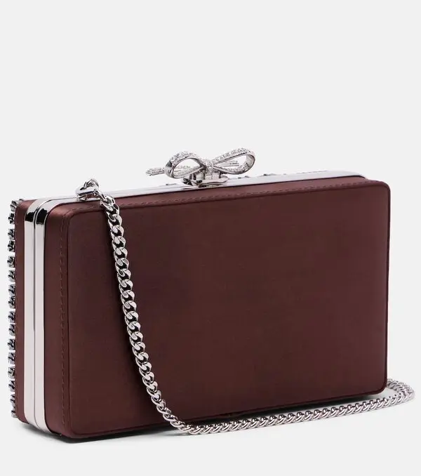 SELF-PORTRAIT Bow Crystal-embellished Clutch