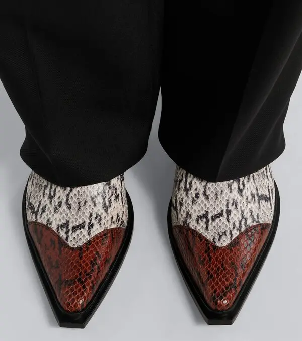 JIMMY CHOO Cece Snake-effect Leather Cowboy Boots