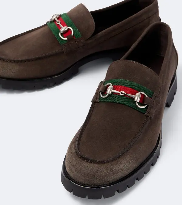 Gucci Horsebit Suede Loafers