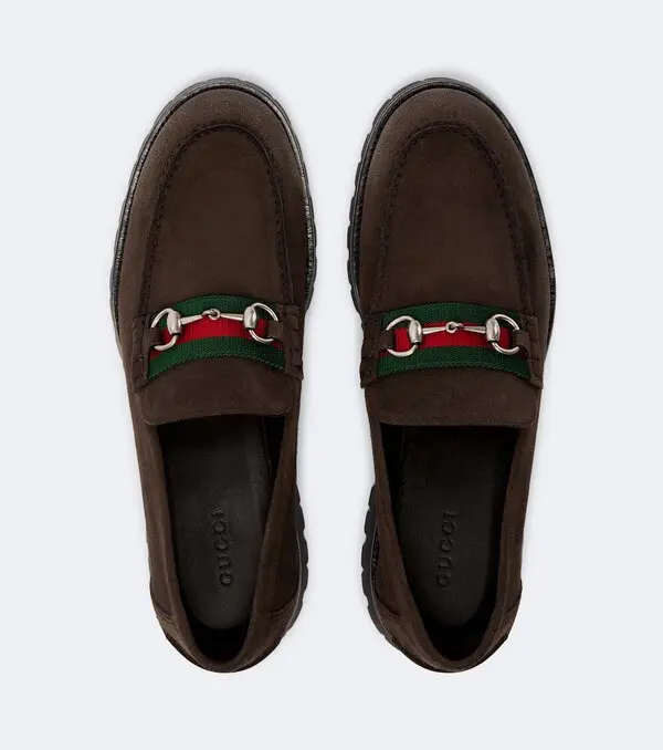 Gucci Horsebit Suede Loafers